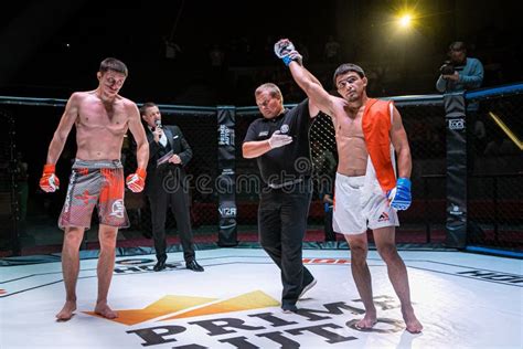 artem golubev vs sarvadzhon khamidov hall of fame mma bout in novosibirsk dreamstime