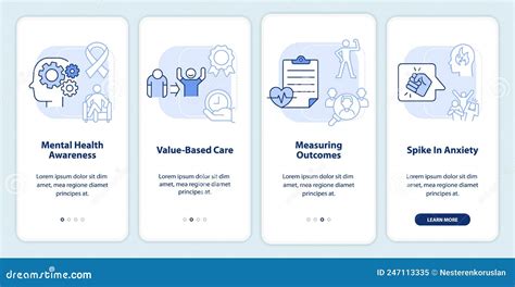 Behavioral Trends Light Blue Onboarding Mobile App Screen Stock Vector Illustration Of