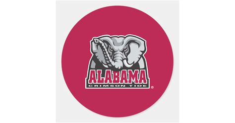 Alabama Crimson Tide Big Al Classic Round Sticker Zazzle
