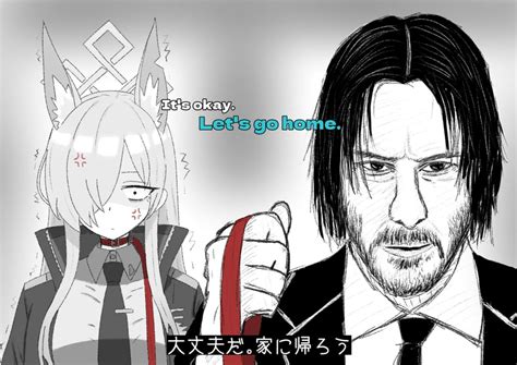 Kanna And John Wick Blue Archive And 1 More Drawn By Kkytama0222