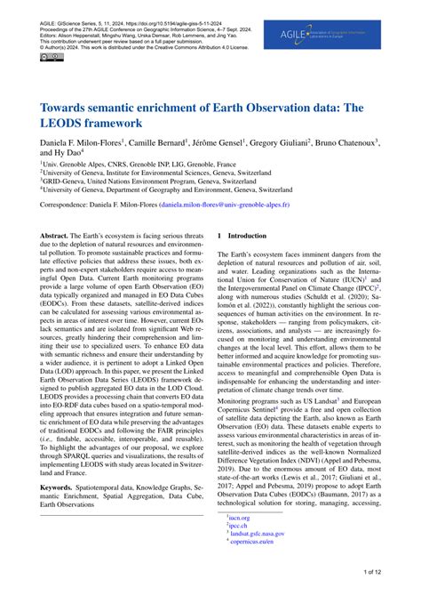 Pdf Towards Semantic Enrichment Of Earth Observation Data The Leods
