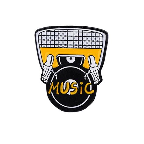 Black Music Vinyl Speaker Enamel Pin Distinct Pins