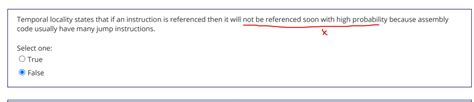 solved temporal locality states that if an instruction is