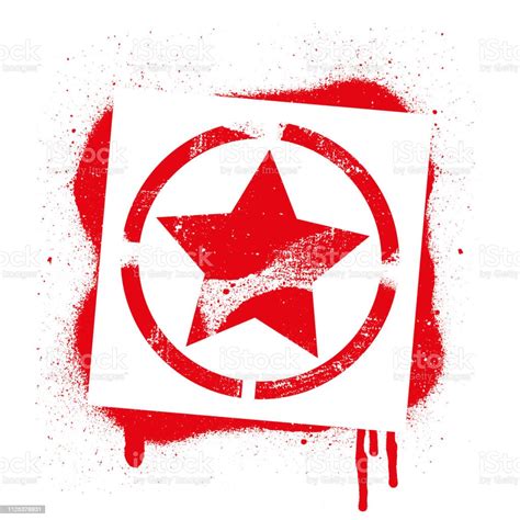 스텐실 스타 기호입니다 흰색 바탕에 빨간색 낙서 인쇄 벡터 디자인 거리 예술 0명에 대한 스톡 벡터 아트 및 기타 이미지 0명 거리 거친 Istock