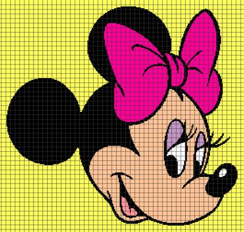 Minnie Mouse Chart Graph And Row By Row Written Crochet Instructions 01