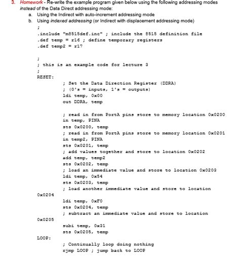 Re Write The Example Program Given Below Using The