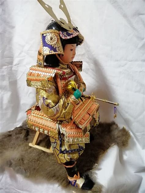 Samurai Musha Ningyō Gofun Madeira Lacada Pelo De Catawiki