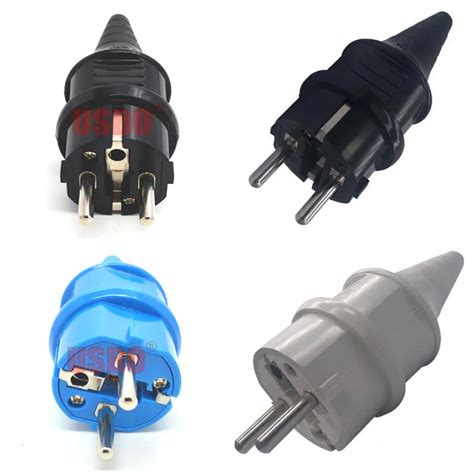 블랙 화이트 블루 16a 250v Eu 48mm 핀 어셈블리 배선 플러그 독일 프랑스 한국 네덜란드 스페인 산업 방수 플러그