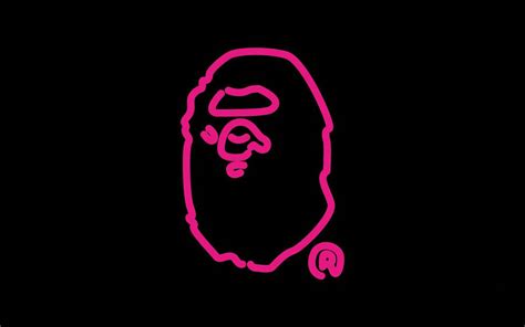 Download Pink Outline Bape Logo Wallpaper