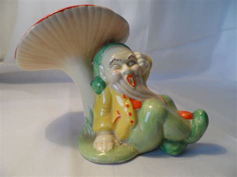 Clarice Cliff Pixie And Toadstool Garden Decor