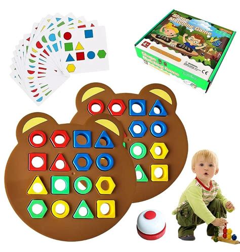 Mesen 모양 매칭 게임 색상 감각 교육용 장난감 어린이 퍼즐 기하학적 모양 빠른 매칭 보드 색상 및 티몬