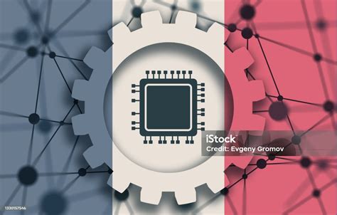 기어와 프랑스의 플래그cpu 마이크로 프로세서 아이콘 0명에 대한 스톡 벡터 아트 및 기타 이미지 0명 Cpu 공학