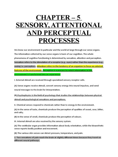 Chapter 5 Sensory Attentional And Perceptual Processes Download Free Pdf Senses Perception