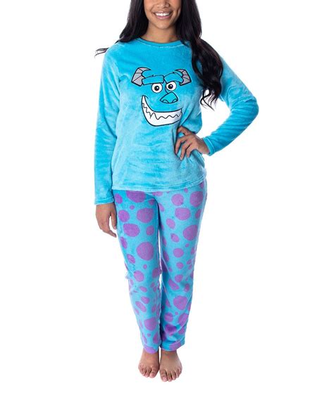 Pixar Monsters Inc Blue Sulley Plush Fleece Pajama Set Women