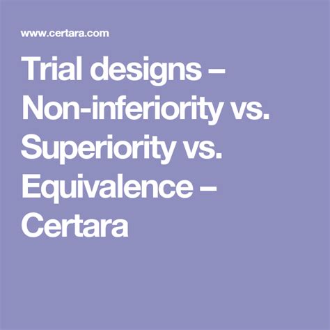 Trial Designs Non Inferiority Vs Superiority Vs Equivalence