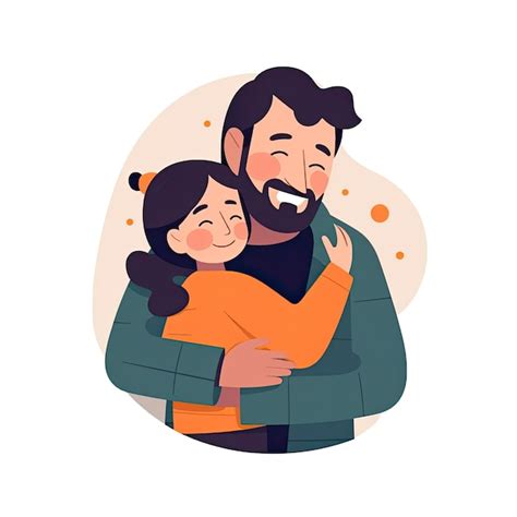 Padre E Hija Abrazándose Foto Premium
