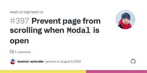 Prevent Page From Scrolling When `modal` Is Open · Issue 397 · React