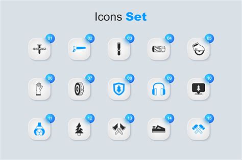 ตั้งเครื่องมือเครื่องบินไม้ แหวนต้นไม้ เลื่อยมือ เครนคว้าท่อนซุง ค้อนไขว้ ที่ตั้งของป่า