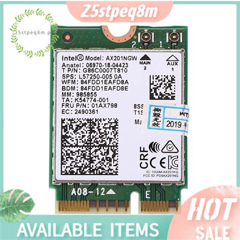 For Intel Wi Fi 6 AX201 Bluetooth 5 0 Dual Band 2 4G 5G Wireless NGFF Button E CNVi Wifi Card