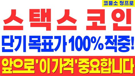 스택스 코인 단기 목표가 100 적중 앞으로 이 가격 중요합니다 Youtube