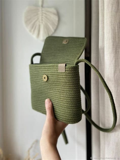 Сумка через плечо на длинном ремешке Маленькая сумочка из хлопка в интернет магазине на