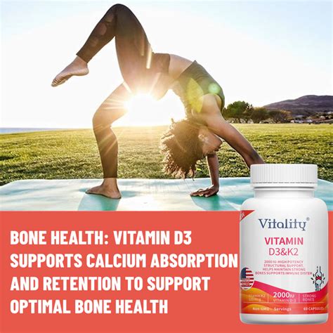 Vitamin D3k2 2000 Supplement To Support Bone Joint Breast Heart