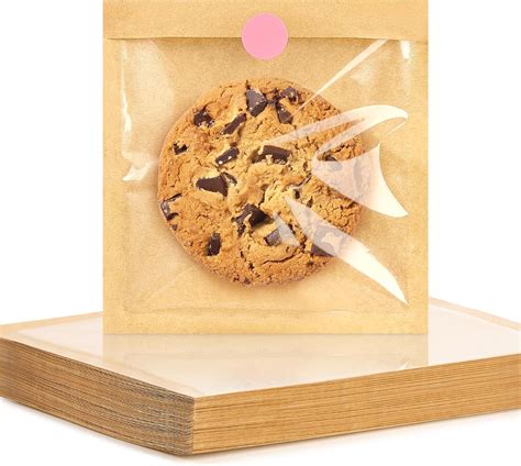 Ocmoiy 100 Pcs Cookie Packaging Bags With Seal 5 7x6 5