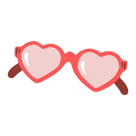 Hand Drawn Sunglasses In Heart Shape Vector Doodle Sketch Illustration