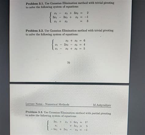 solved problem 3 1 use gaussian elimination method with