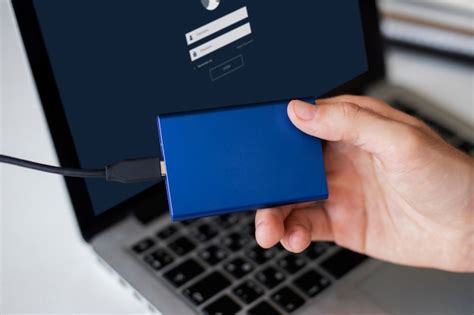 Free Photo Man Using External Storage Used