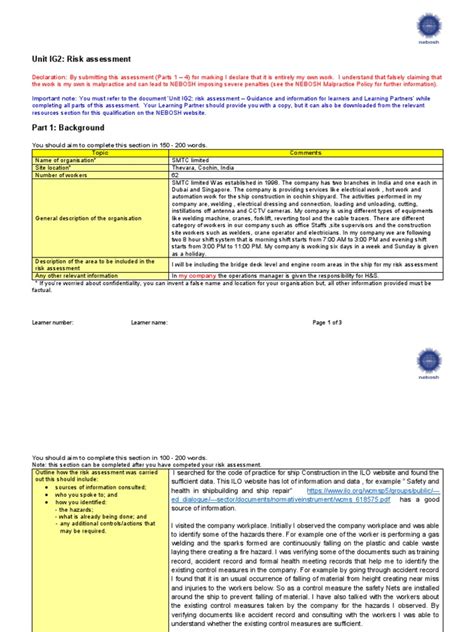 Part 1 Project Vishnu Ss Pdf Risk Risk Assessment