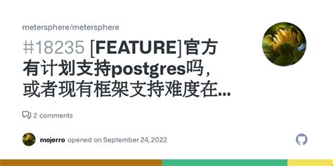 [feature]官方有计划支持postgres吗，或者现有框架支持难度在哪呢 · issue 18235 · metersphere