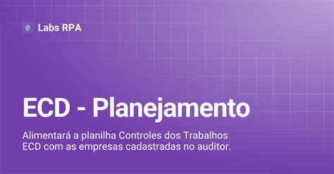 ECD Planejamento Labs RPA