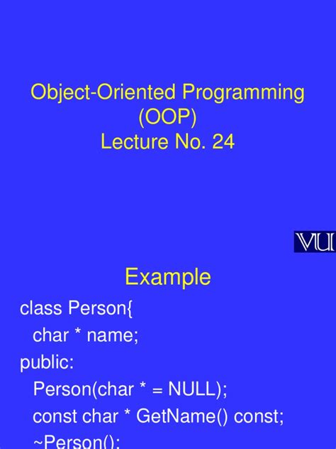 Pdf Object Oriented Programming Oop Cs304 Power Point Slides