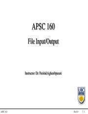 7 FileIO Print Pdf APSC 160 File Input Output Instructor Dr Farshid