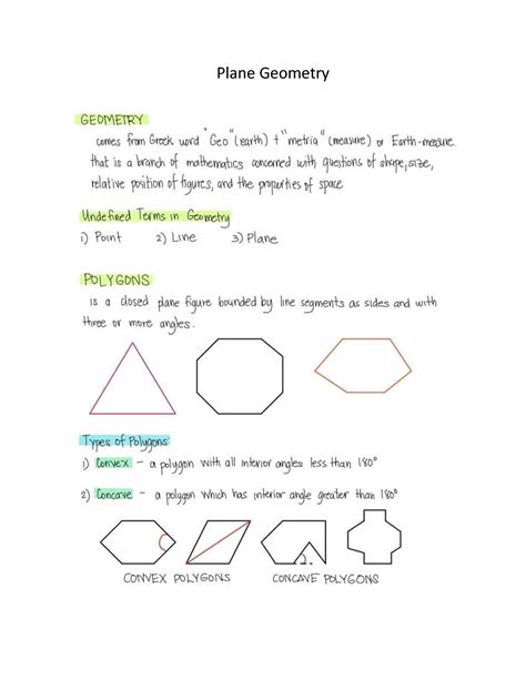 Solution Formulas For Plane Geometry Studypool