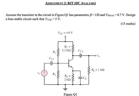 Solved ASSIGNMENT BJT DC ANALYSIS Assume The Transistor Chegg