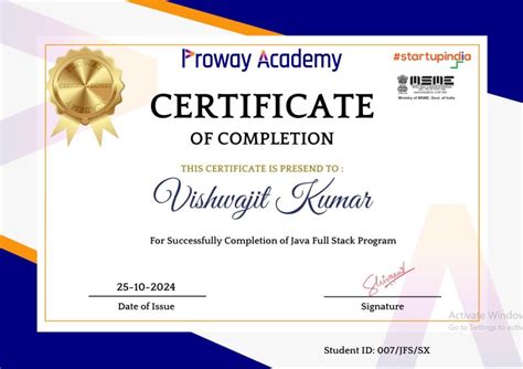 Vishwajit Kumar Kaushal On Linkedin Certificate From Proway Academy