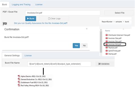 ReportBurster Variables Interpolation Templating ReportBurster