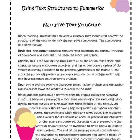Summary Using Text Structures To Summarize Narrative And Expository