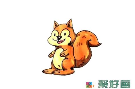 可爱的松鼠简笔画图文教程怎么画简笔画教程 加加色