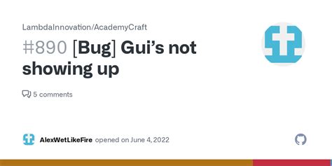 Bug Guis Not Showing Up · Issue 890 · Lambdainnovationacademycraft · Github
