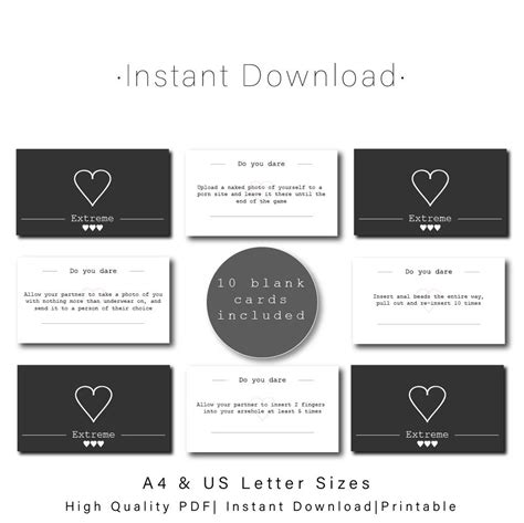 Naughty Extreme Sex Cards Instant Digital Download Valentines Gift