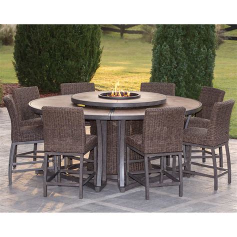 Agio Brentwood 11 Piece Fire High Dining Set Dining Set Fire Pit