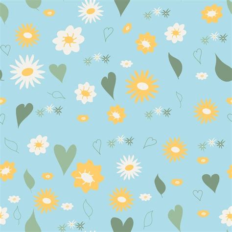 Premium Vector Spring Seamless Pattern Fresh Background With Flowers