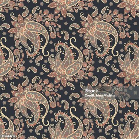 원활한 페이즐리 패턴이 인도어 스타일 플로럴 벡터 일러스트 꽃무늬에 대한 스톡 벡터 아트 및 기타 이미지 꽃무늬 0명 꽃 식물 Istock