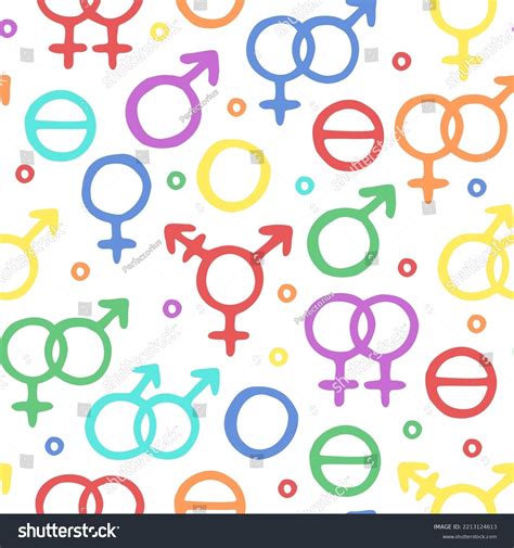 Vector Seamless Pattern Symbols Genders Sexual Stock Vector Royalty Free 2213124613 Shutterstock