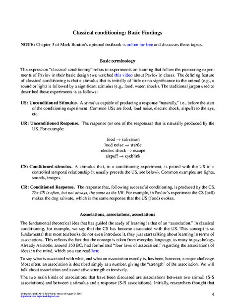 Notes Classical Conditioning Classical Conditioning Basic Findings