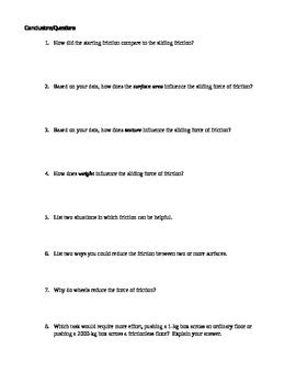 Lab Investigating Friction By Jjms TPT