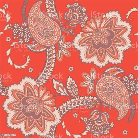 페이즐리 장식품으로 매끄러운 패턴 직물을위한 화려한 꽃 장식 벡터 일러스트 레이 션 0명에 대한 스톡 벡터 아트 및 기타 이미지 0명 꽃무늬 다마스크 천 Istock